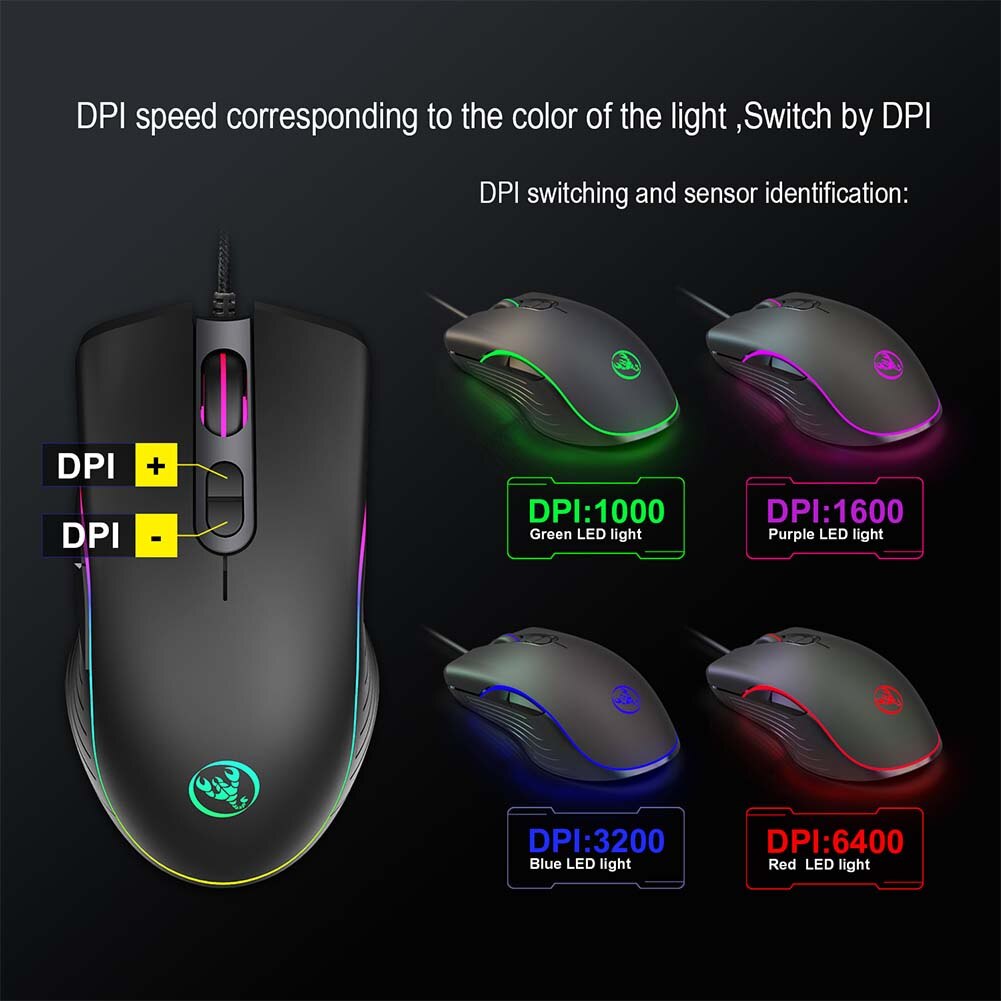 6400dpi RGB Backlight Combo Ergonomic Gaming Keybo... – Vicedeal