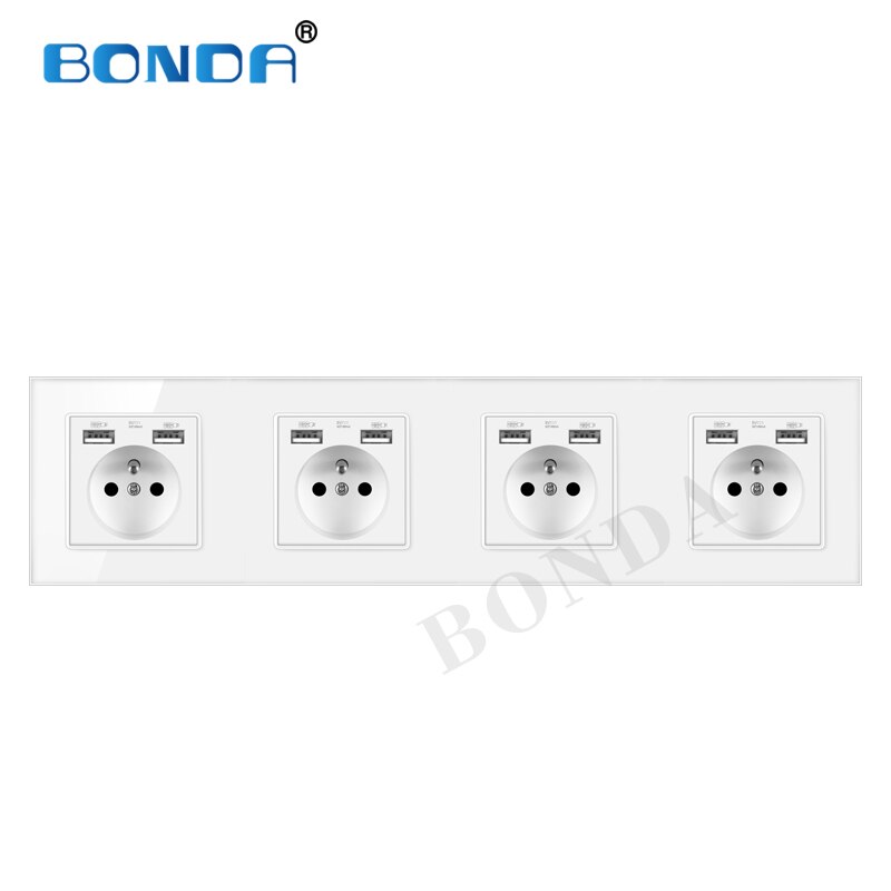 BONDA Multi-connection French standard wall socket... – Grandado