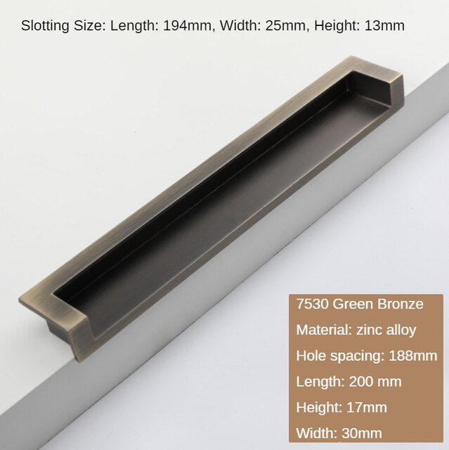 Zinc Alloy Black Hidden Furniture Handle Built-in ... – Vicedeal