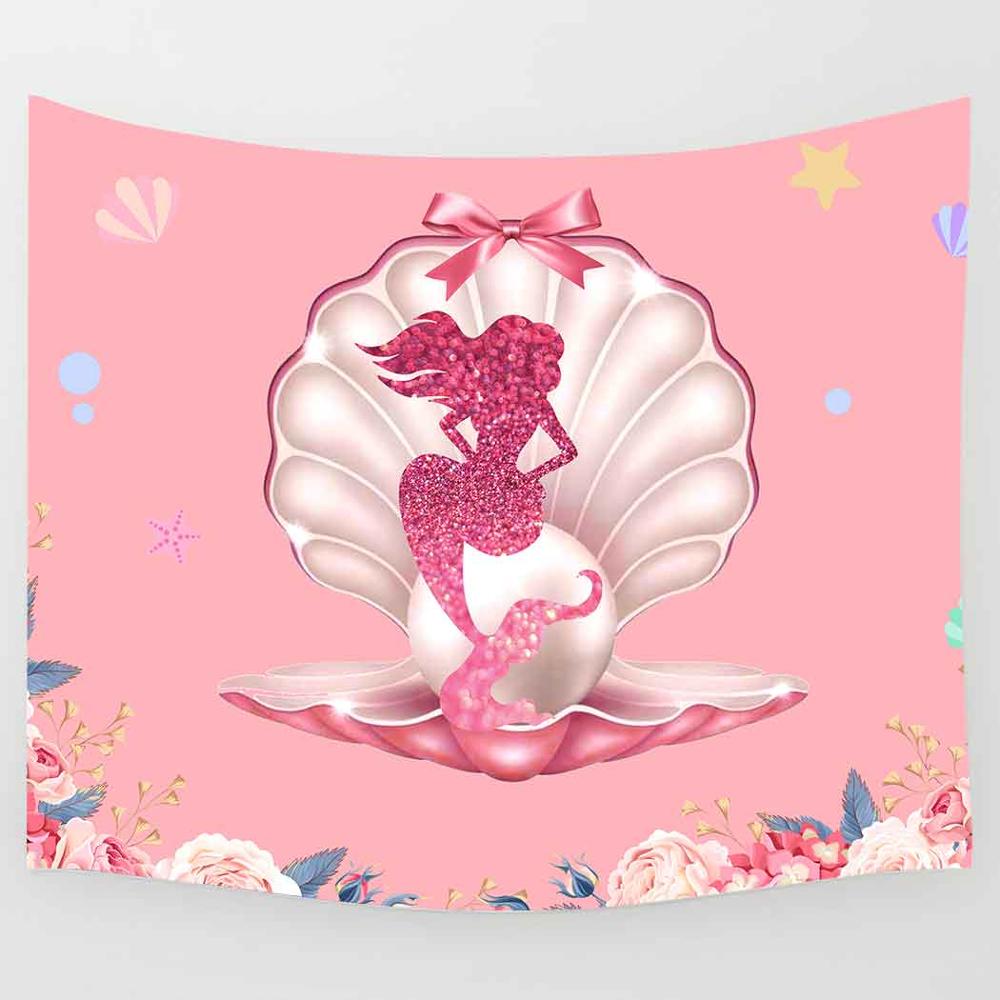 Simsant Mermaid Tapestry Mermaid in Shell Mandala ... – Grandado