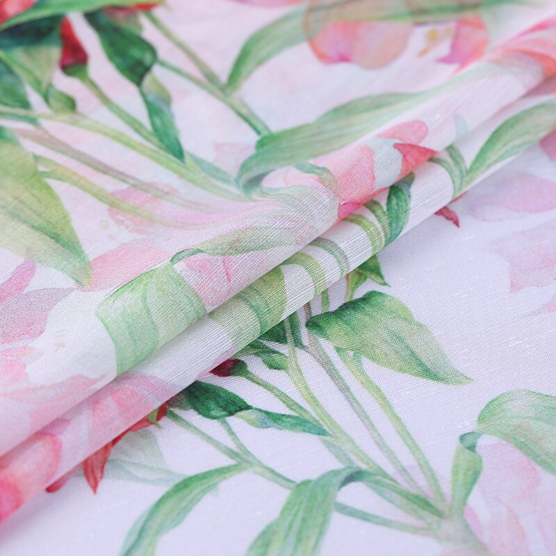 Digital inkjet silk linen fabric dress cheongsam c... – Grandado