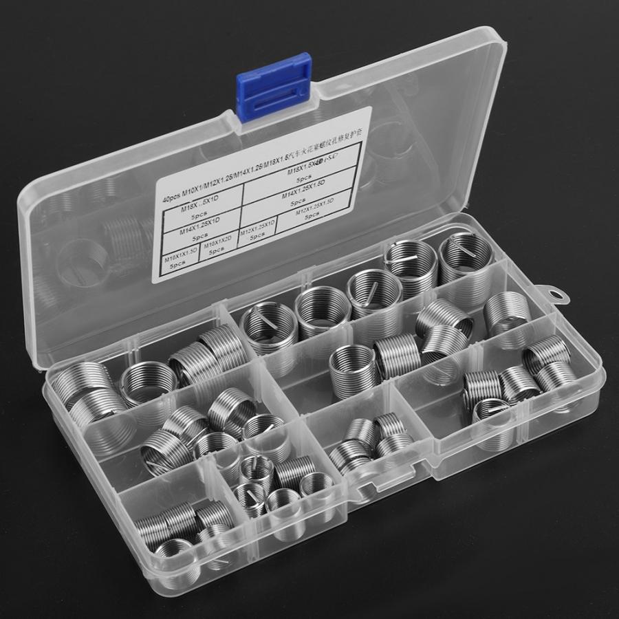 Thread Repair Sleeve 40 Pcs Screw Thread Repairing... – Grandado