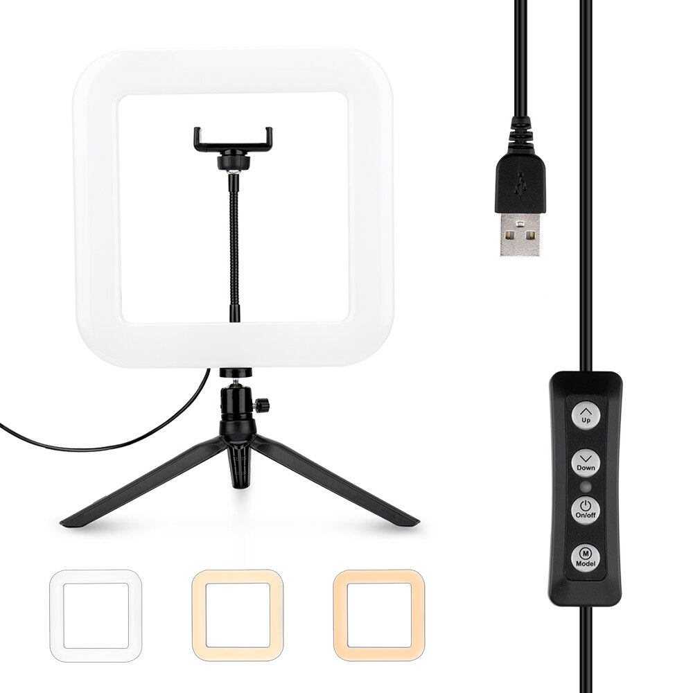 11Inch Square Ring Light with Stand Rovtop LED Cam... – Grandado