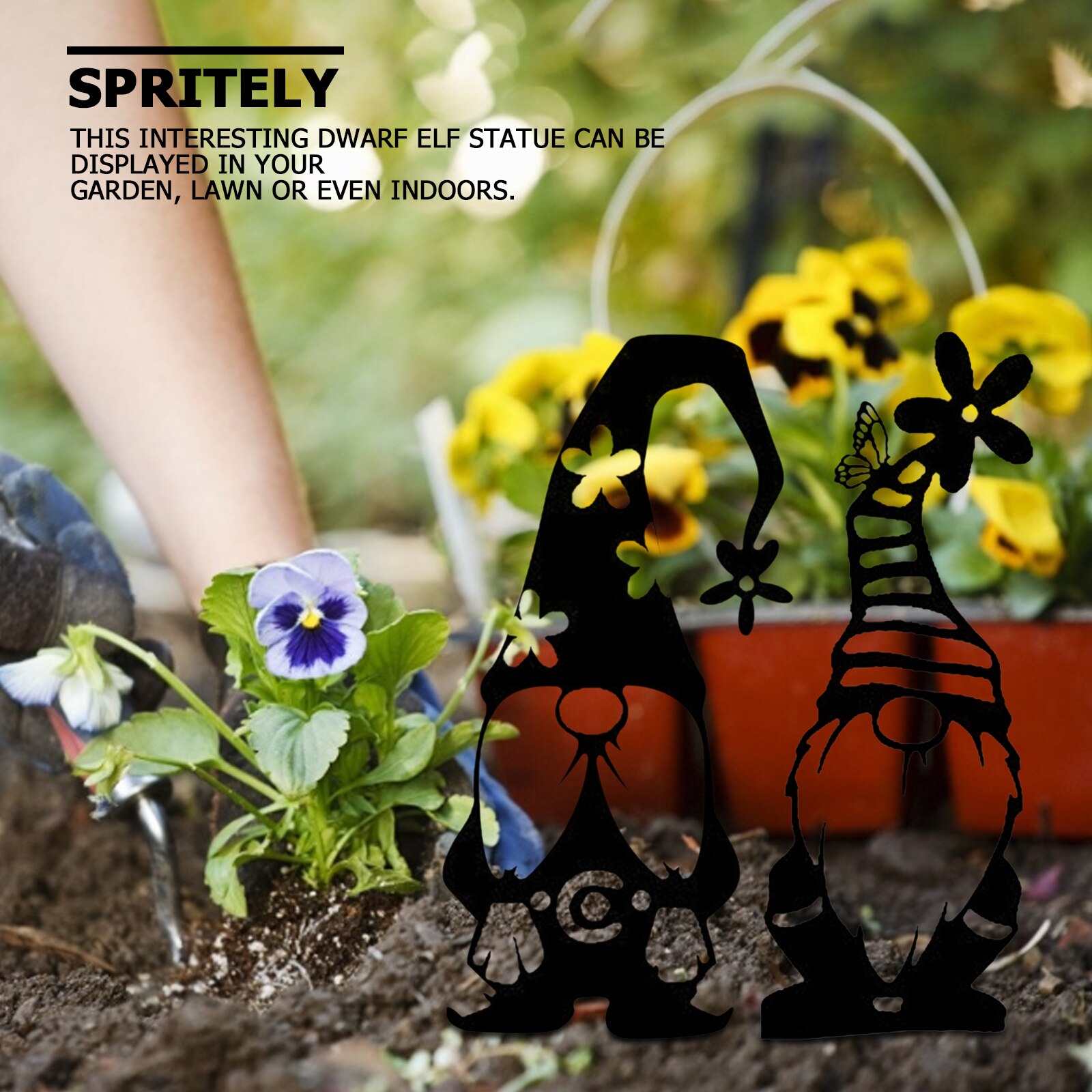 Wrought Iron Elf Garden Plug-in Decoration Cute Ho... – Grandado