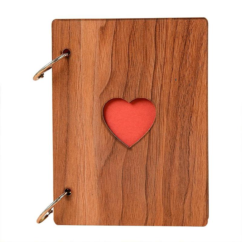 6 Inch Wooden Photo Album Loose-Leaf Scrapbook DIY... – Vicedeal