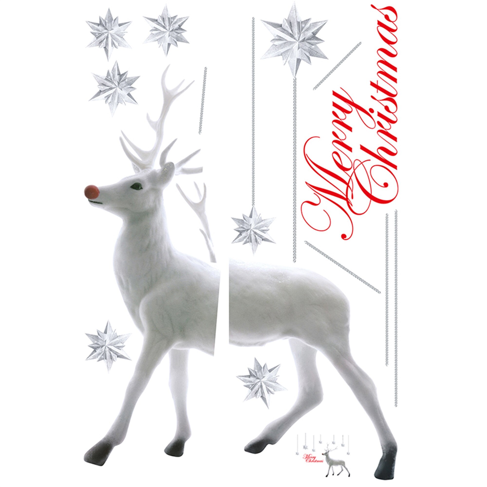 Christmas Window Clings, Cute Reindeer Window Stic... – Grandado