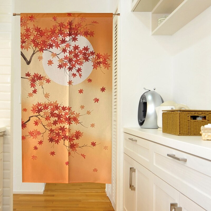 Doorway Gordijn Rood Blad Gordijn Traditionele Sti... – Vicedeal