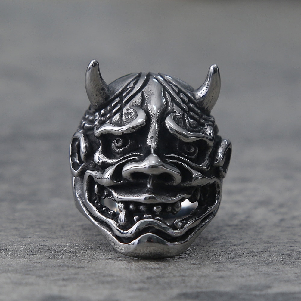 Gothic Bull Head Skull Men's Ring Punk Hip Hop Jap... – Grandado
