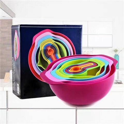 10Pcs Set Mixing Bowl Colour Measure Cup Spoons Ba... – Grandado