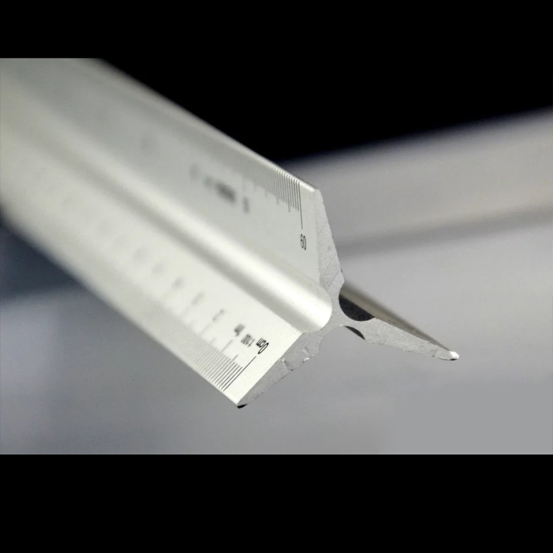 Red Circle Triangular Scale Ruler 30cm Aluminium A... – Grandado