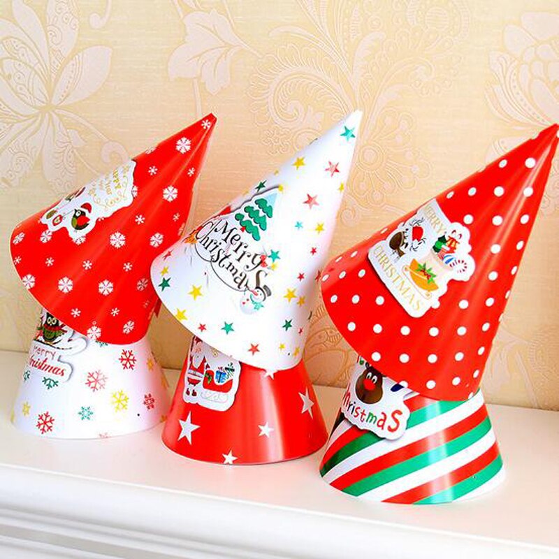 5pcs Paper Christmas Hats Caps Toys for Kids Adult... – Grandado