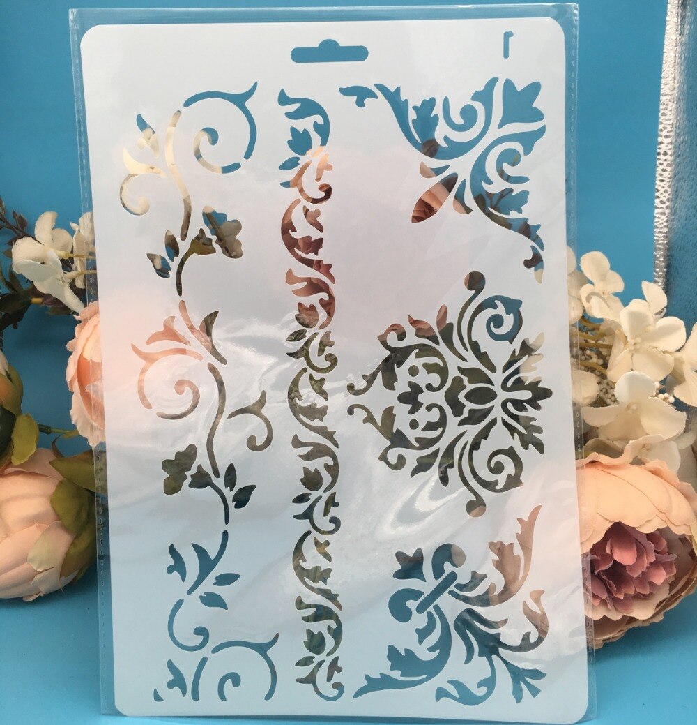 27cm Edge Frame Flowers DIY Craft Layering Stencil... – Grandado