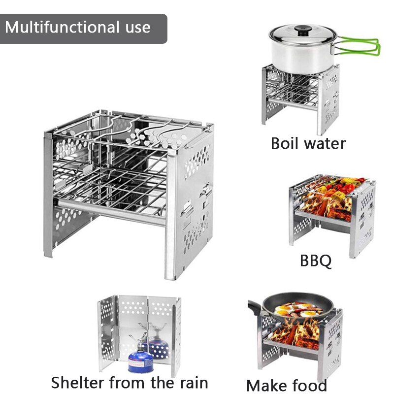 Square Mini Charcoal Barbecue Stove Outdoor Foldin... – Grandado