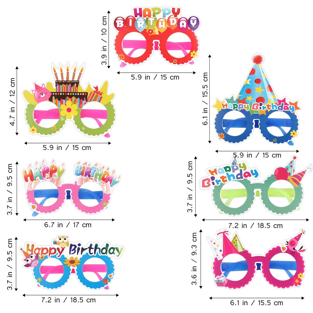 12 Pcs Glasses Novelty Party Frames Photo-Booth Pr... – Grandado