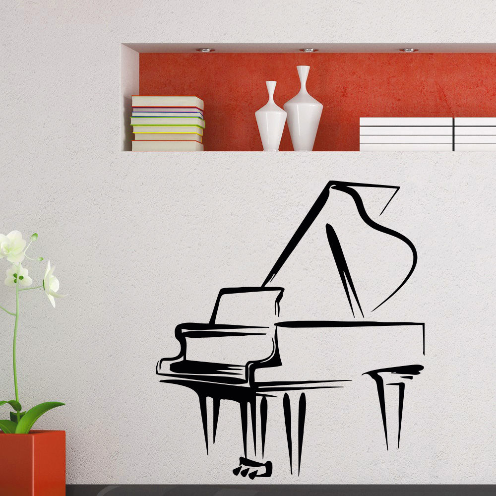 Piano Wall Decal Music Grand Piano Wall Sticker Mu... – Grandado