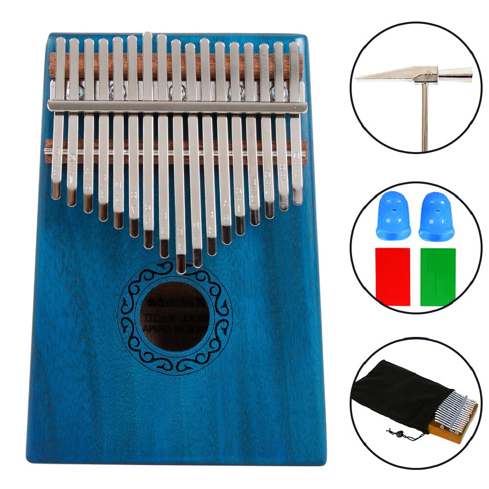 17 Keys Kalimba Thumb Piano Wood Mahogany and Tran... – Vicedeal