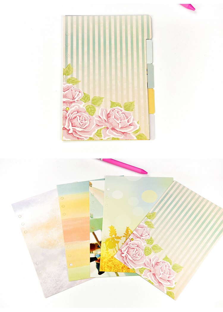 5 pages A5 14X21cm binder index dividers superior ... – Vicedeal