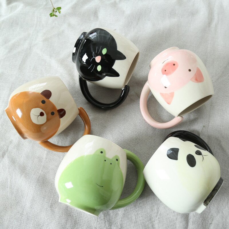 400Ml Leuke Keramiek Dier Mokken Met Theelepel Han... – Grandado