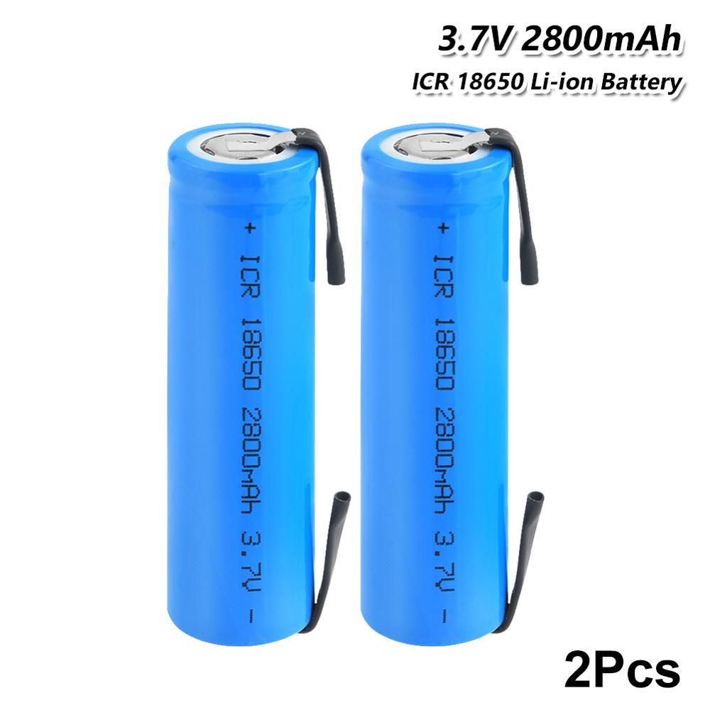 2Pcs 18650 Li-ion Battery 3.7V Rechargeable 2800mA... – Vicedeal