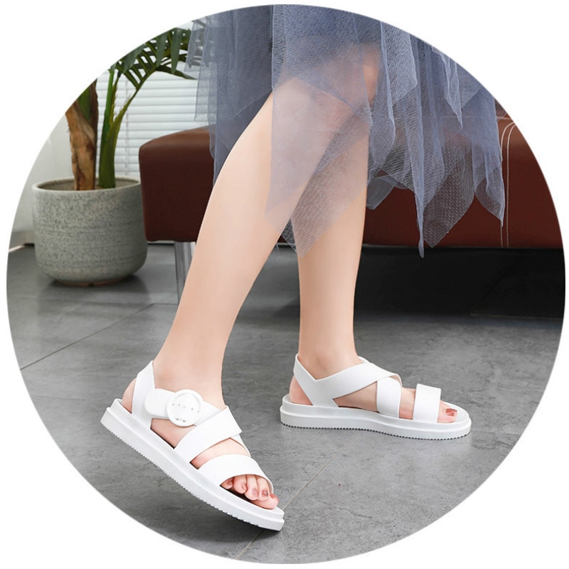 SWONCO PVC Sandals Shoes Women Summer Casaul Shoes... – Grandado