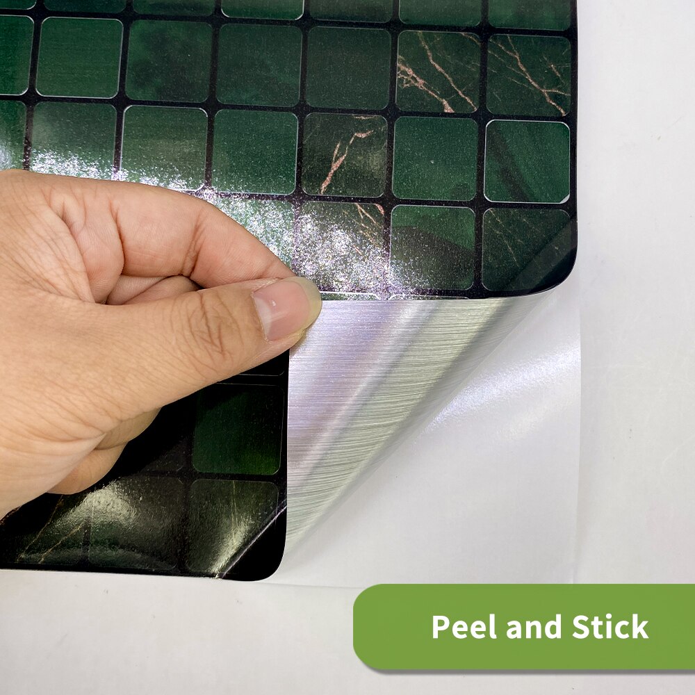Funlife® Emerald Metallic Mosaic Tile Sticker Peel... – Vicedeal