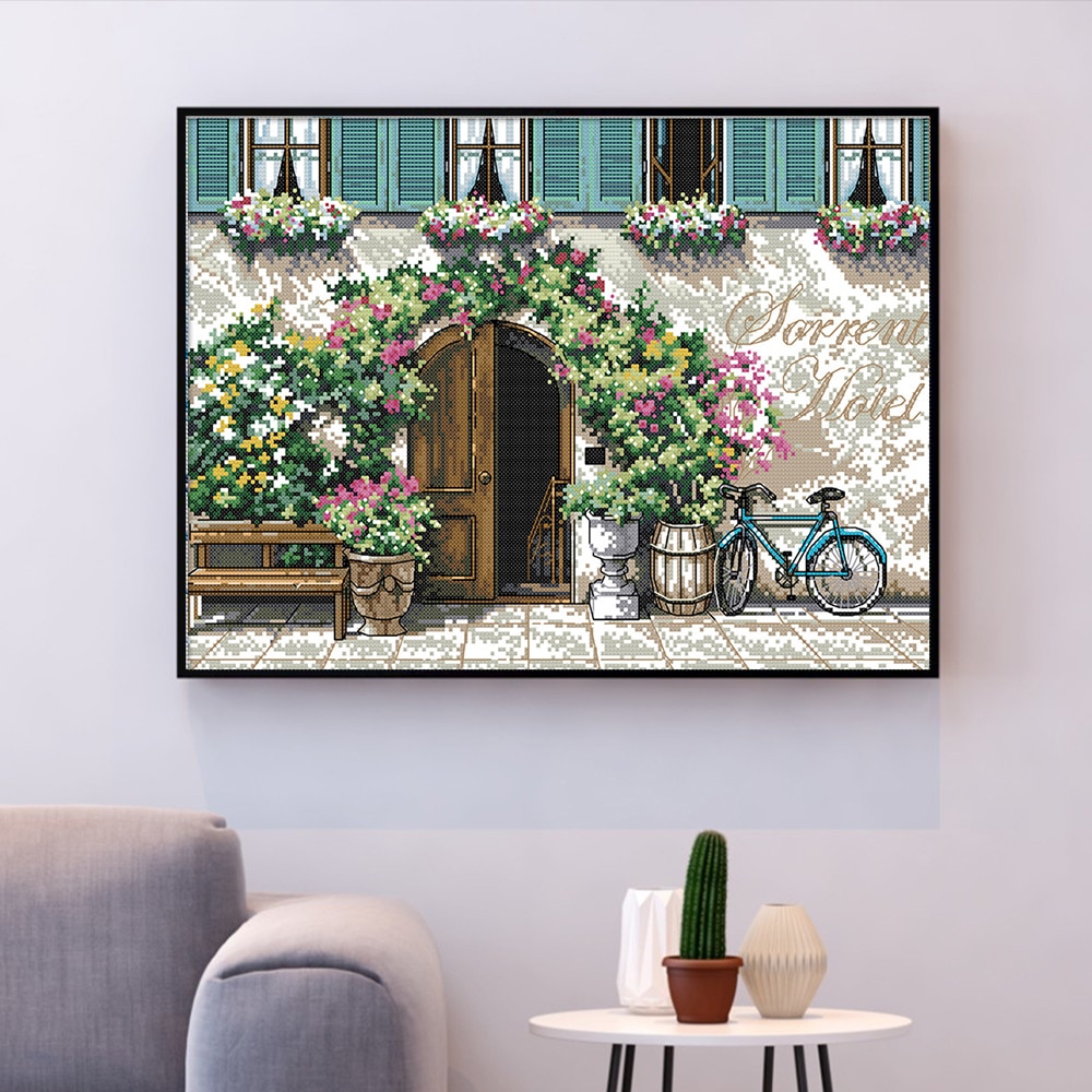 HUACAN Embroidery Cross Stitch Flowers Needlework ... – Grandado