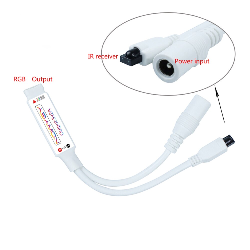 RGB Controller 24Keys DC5-12V IR Remote Dimmer Con... – Grandado