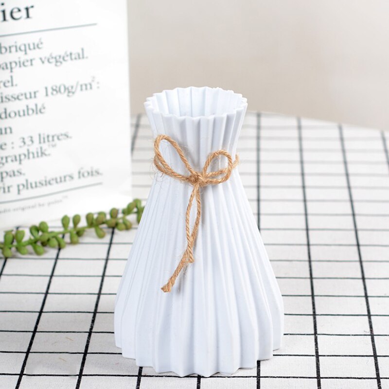 Nordisk blomstervase ornament hjem plast vase hvit... – Grandado