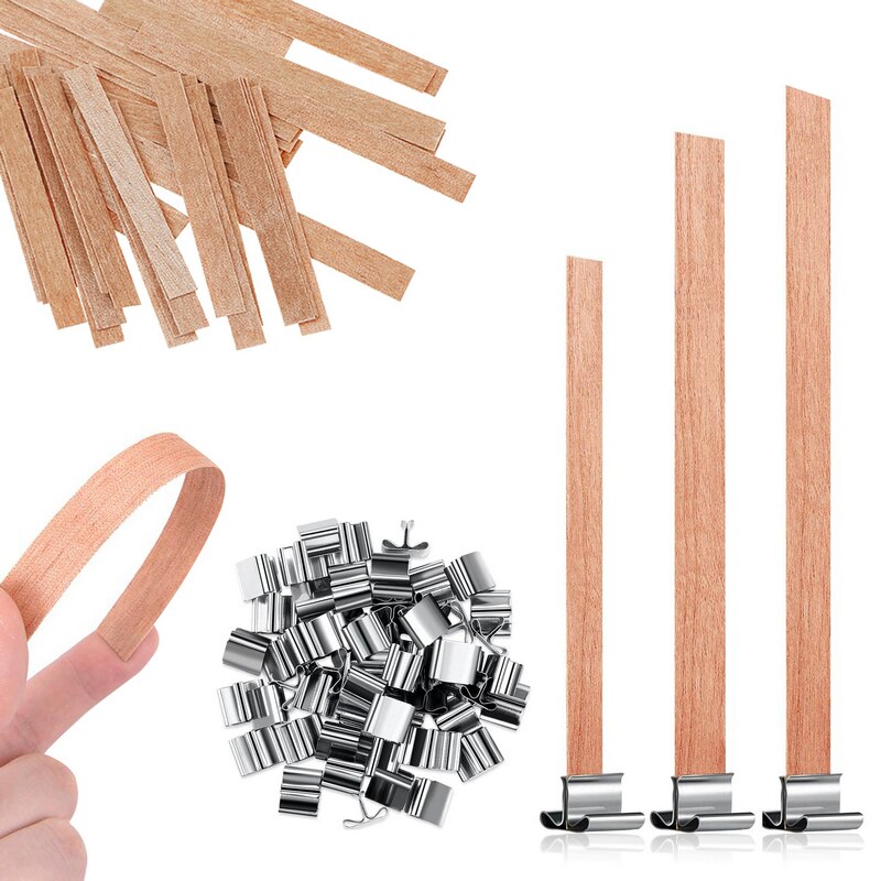 60 Piezas Mecha de Madera Mechas de Velas Madera N... – Grandado
