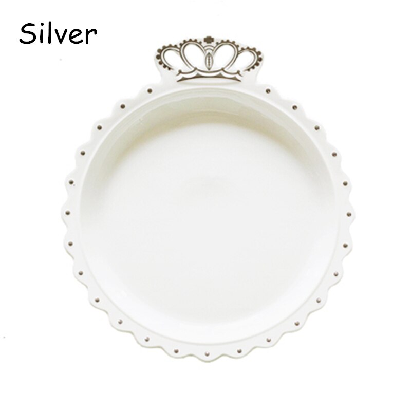 Ceramic Royal Crown Food Plate Steak Dessert Tray ... – Vicedeal