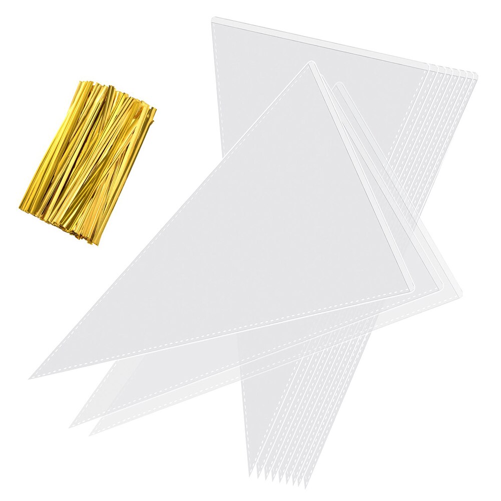 Cone Triangle Ice Cream 100Pcs Candy Popcorn Bag w... – Grandado