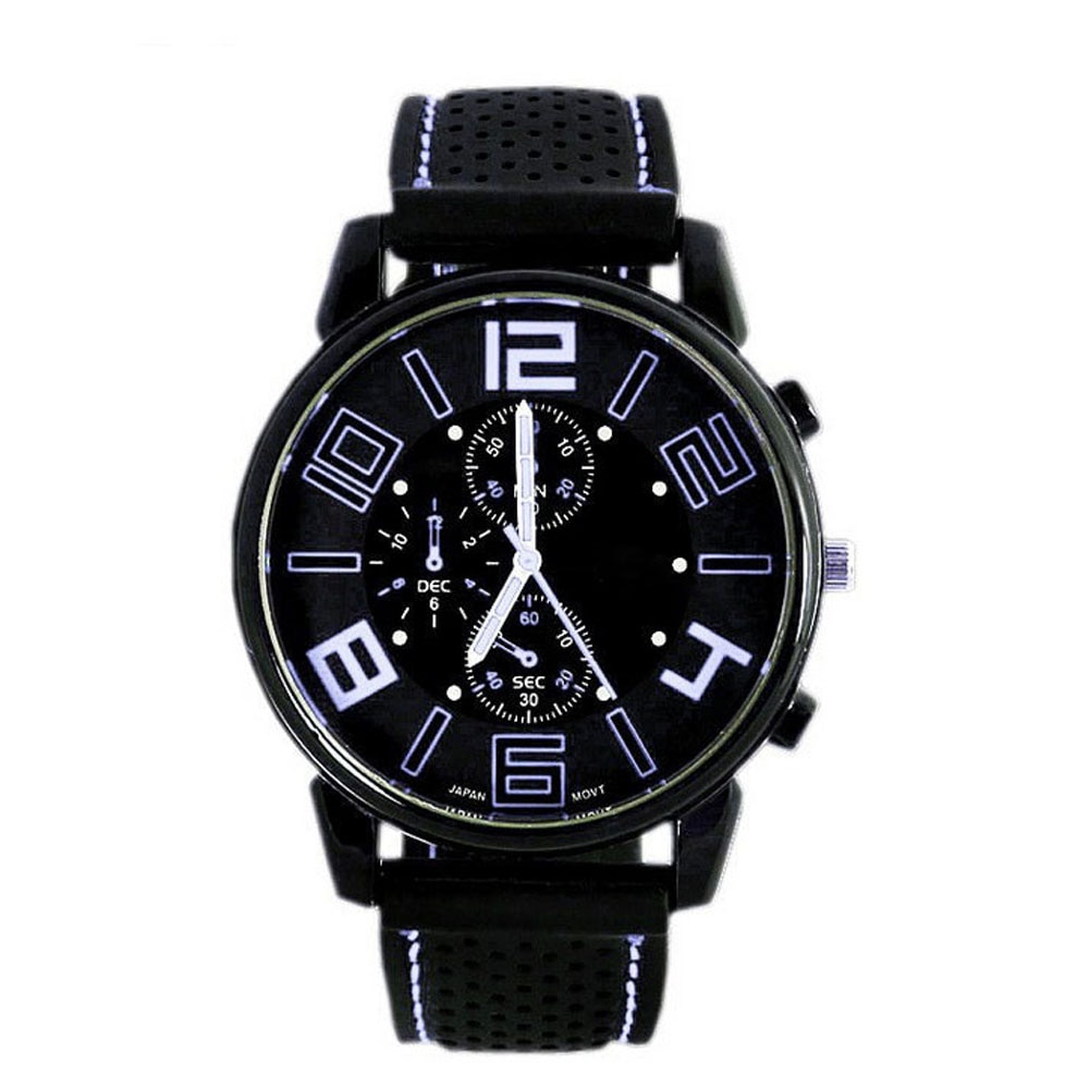 Men Quartz Analog Watch Silicone Strap Band Round ... – Vicedeal
