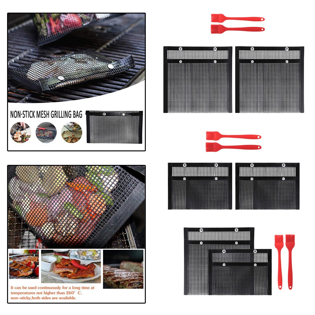 2 Stuks Herbruikbare Bbq Mesh Grill Tassen Grillen... – Vicedeal