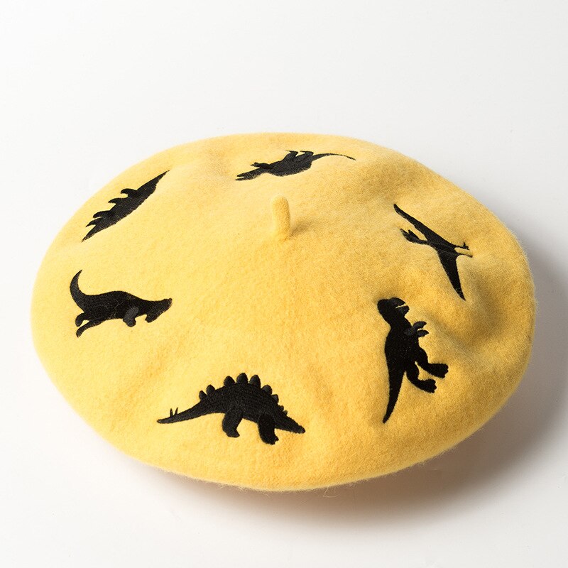 Handgemaakte Borduren Dinosaurus Zuivere Wol Baret... – Grandado