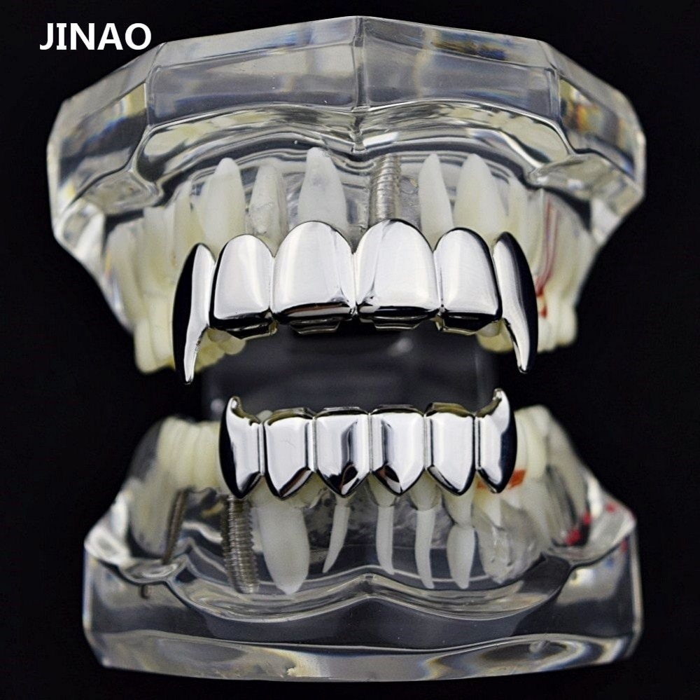 JINAO Gold Silver Plated HIP HOP Teeth Grillz Top ... – Vicedeal