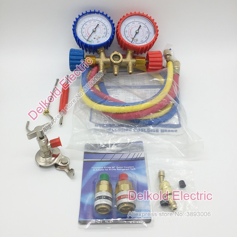 coolant cooling pressure gauge kit R22 R134 househ... – Vicedeal