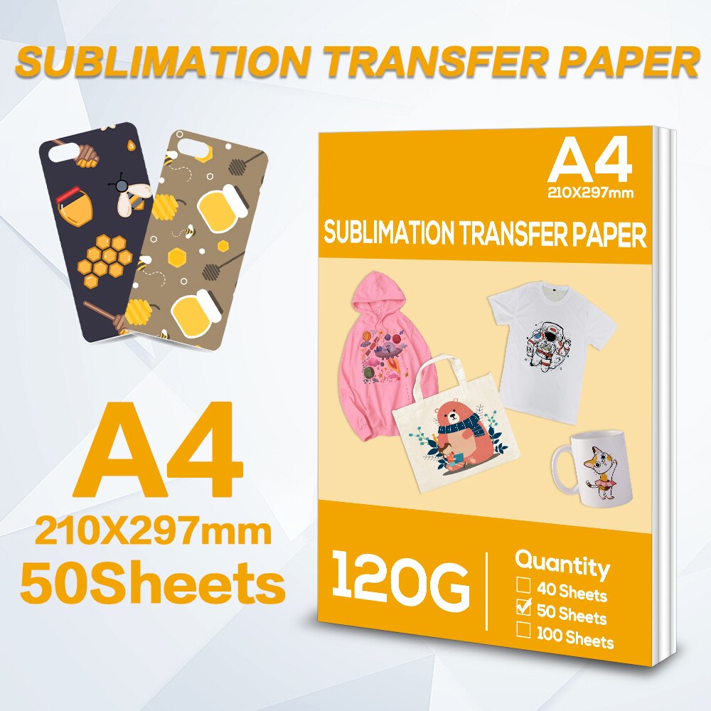 A4 50 Sheets Heat Transfer Paper Sublimation Print... – Grandado
