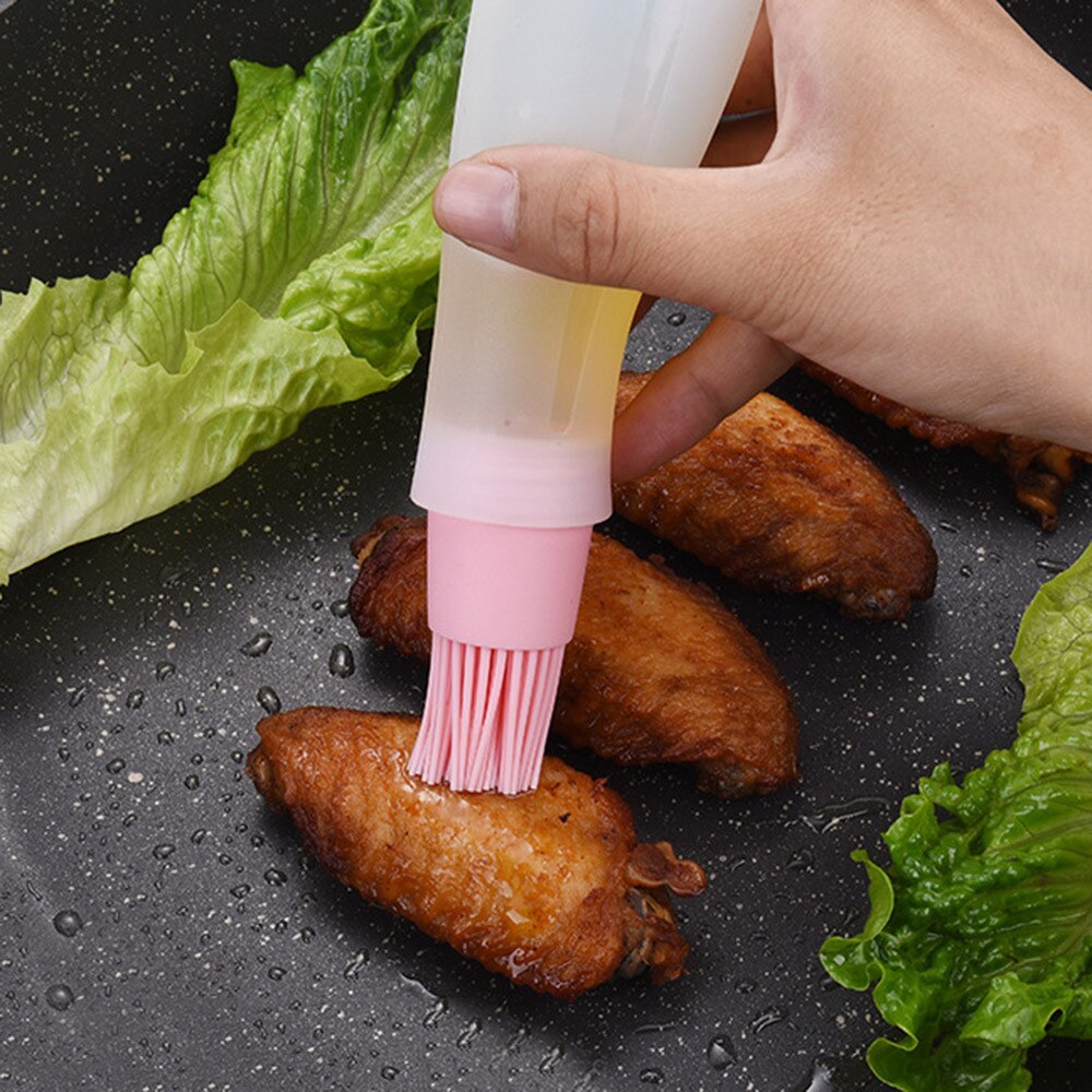 Silicone Oil Bottle With Brush & Cover Baking BBQ ... – Grandado