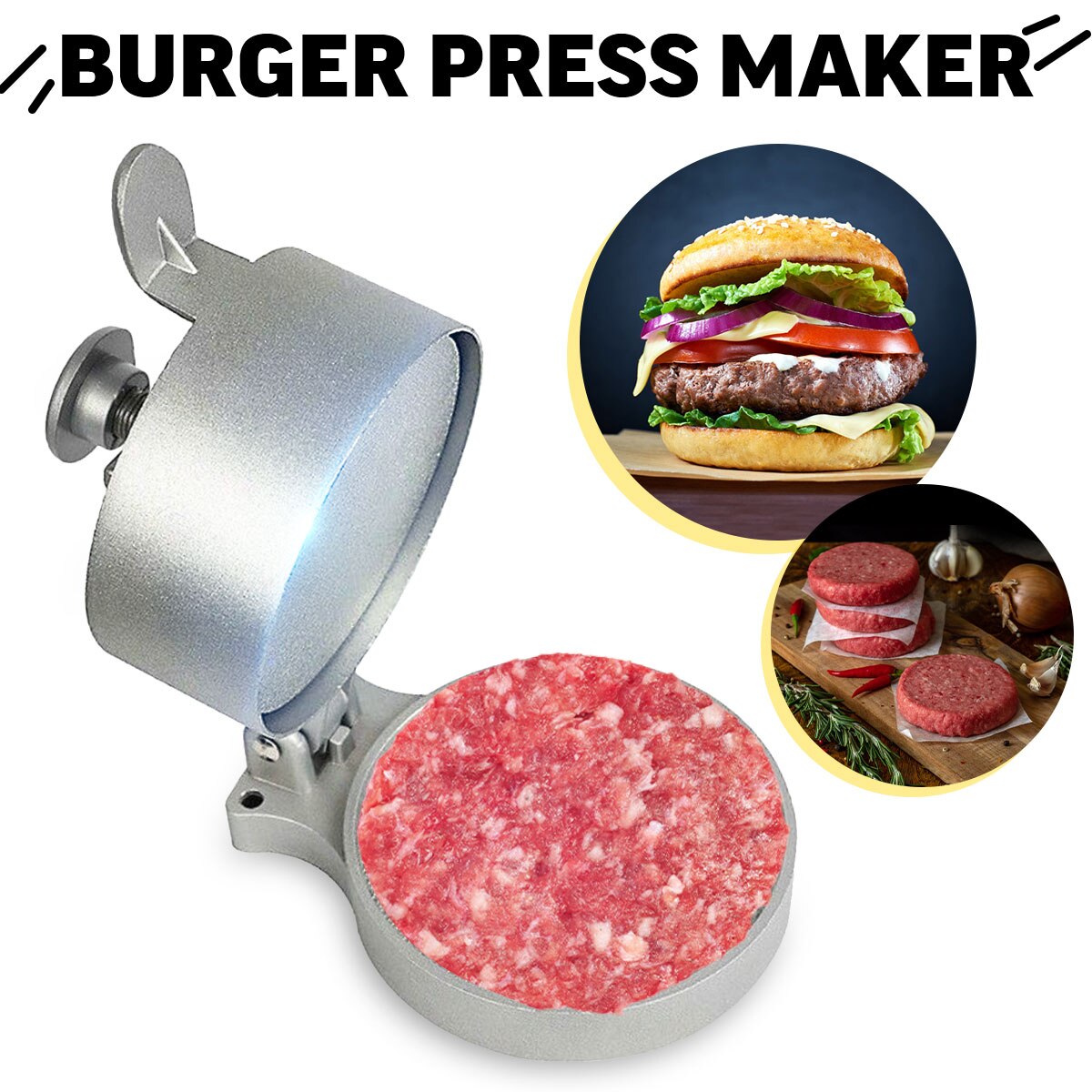 Kitchen Burger Press Tool Aluminum Alloy Hamburger... – Grandado