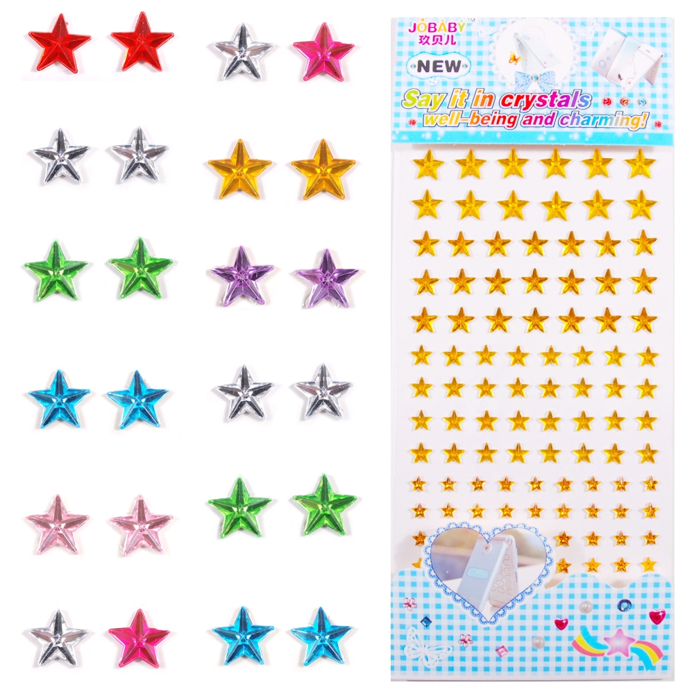 1 Sheet Multiple Colors Crystal Rhinestone Star Pa... – Grandado