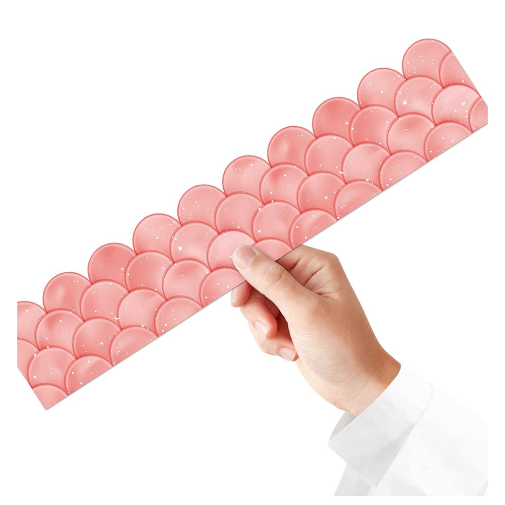 20M Ombre Pink Scallops Bulletin Board Borders Rai... – Grandado