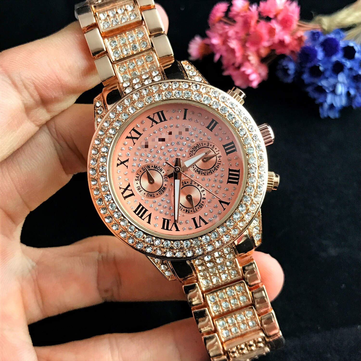 Silver Gold Diamond Stainless Women Watch Quartz W... – Grandado