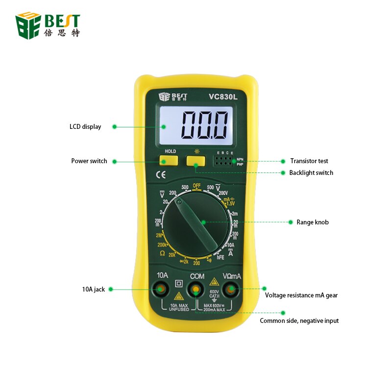 BESTOOL VC830L Auto - Ranging Frequency DC AC Volt... – Grandado