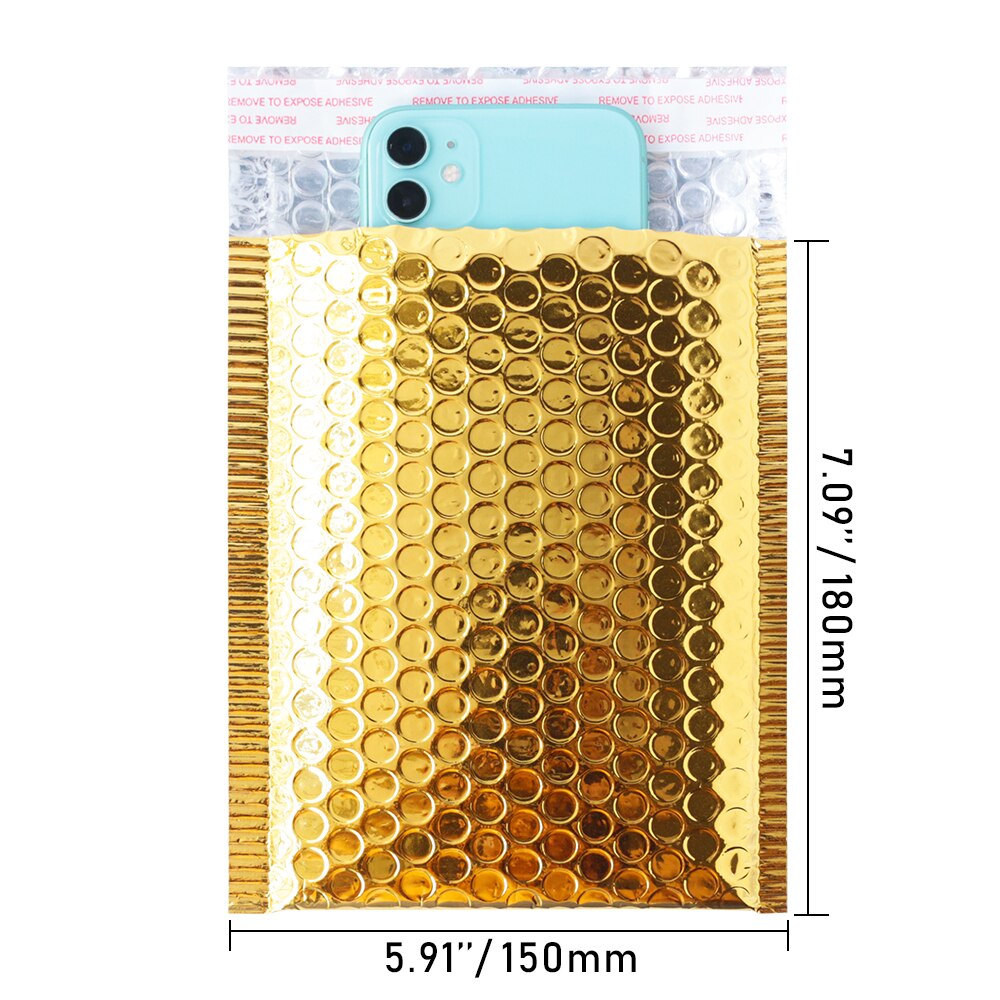 10PCS/Pack Gold Metallic Bubble Mailers Foil Bubbl... – Vicedeal