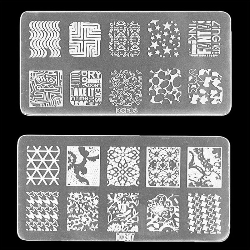 Nail Art Stamp Stencil Stamping Template Plate Set... – Grandado
