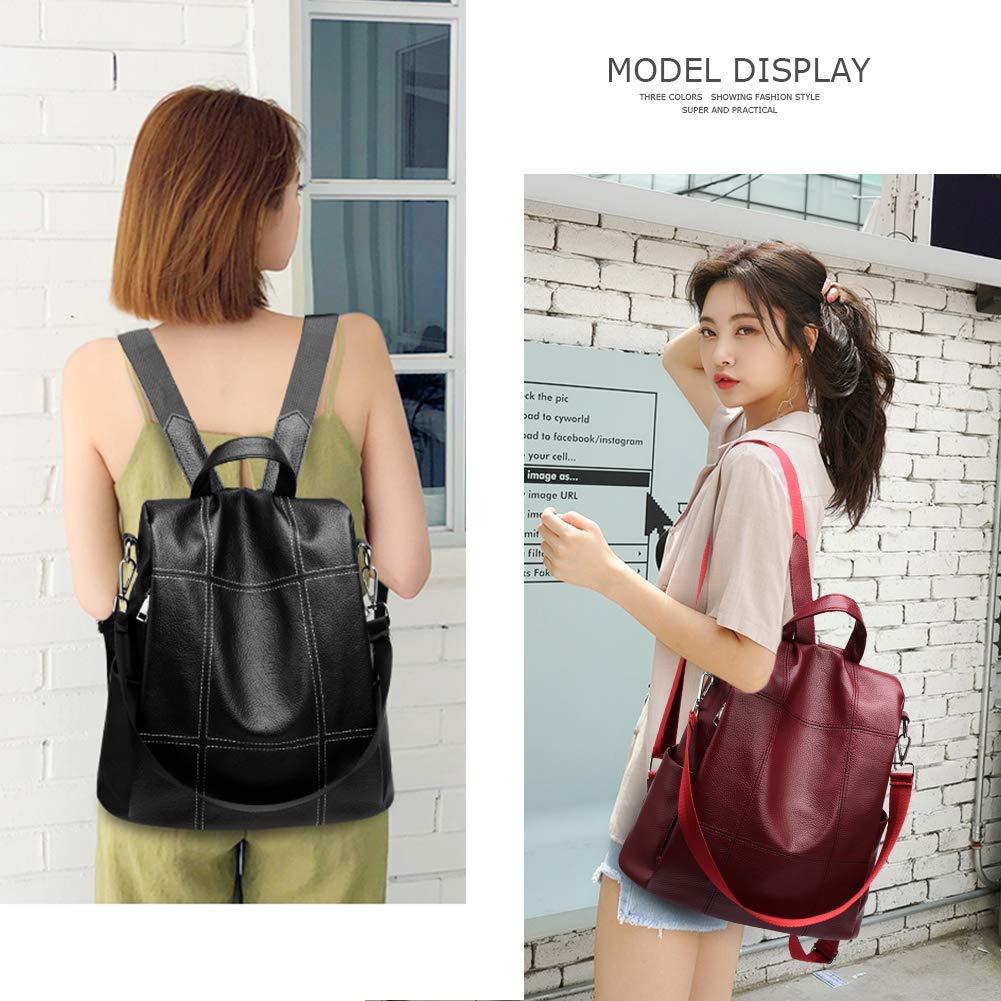 Women Backpack Purse Waterproof Pu Leather Anti-Th... – Vicedeal