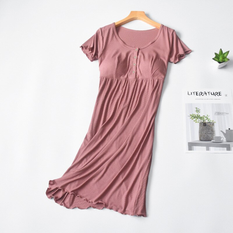 Modal Summer Threaded Maternity Postpartum Dresses... – Vicedeal