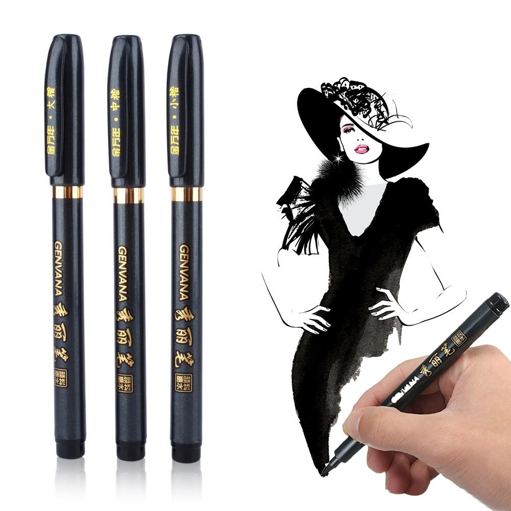 Felt Tip Brush Pen Set Manga Calligraphy Brush Ink... – Vicedeal