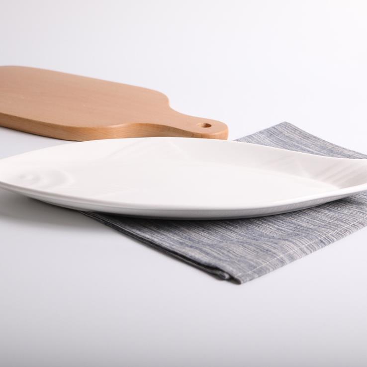 Solid White Plates Fish Dish Bone China Ceramic Pl... – Grandado