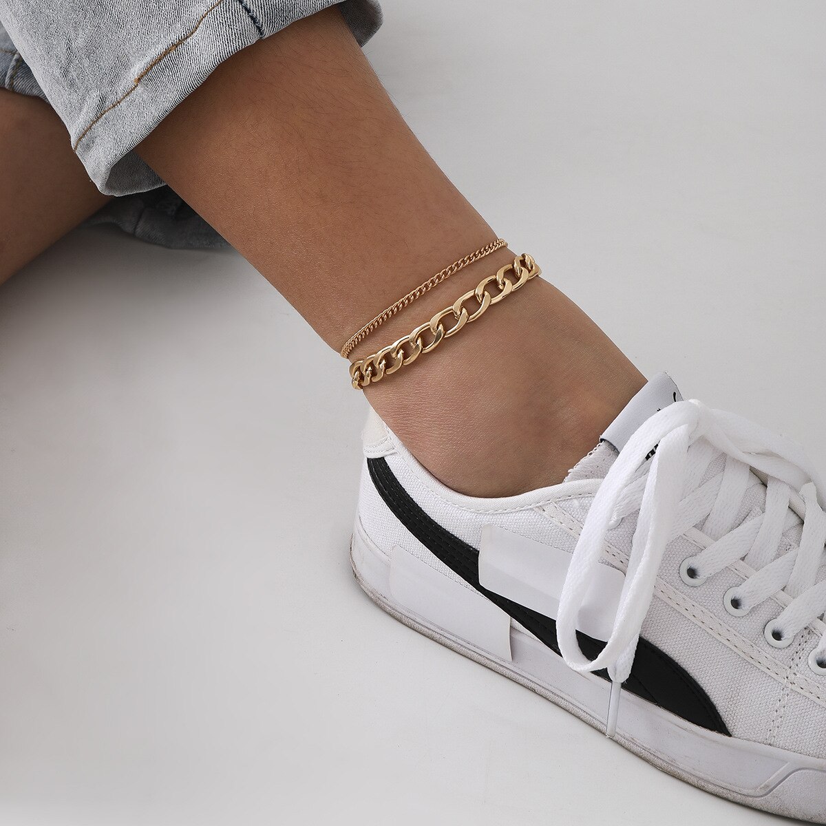 2Pcs/Set Rhinestone Crystal Anklets Bracelets Summ... – Grandado